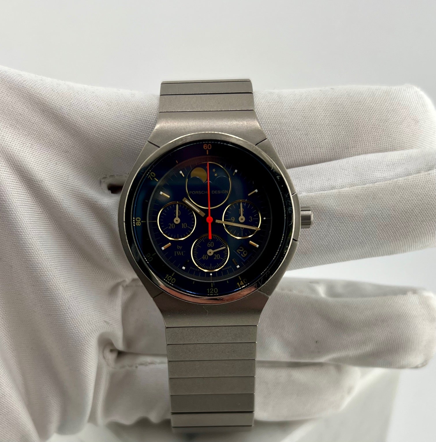 IWC Titanium Moonphase Chronograph Ref. 3742 36mm Quartz – Ruzza Orologi